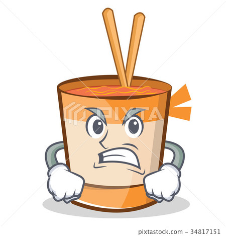 Angry cup noodles character cartoon - Stock Illustration [34817151] - PIXTA