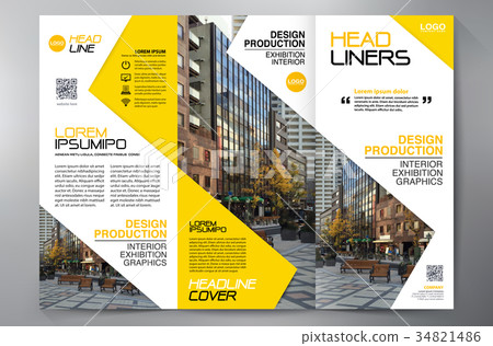 Brochure 3 fold flyer design a4 template. - Stock Illustration ...
