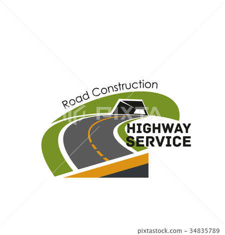 Road highway construction service vector icon - Stock Illustration ...