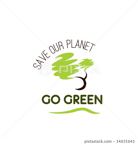 Go green save planet ecology tree vector icon - Stock Illustration ...