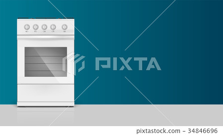 Template with gas stove with oven for - Stock Illustration [34846696 ...