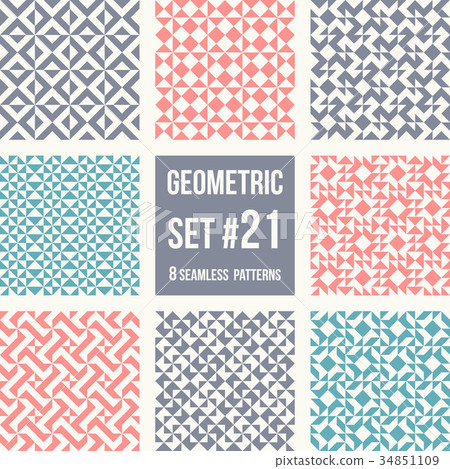 Set of eight geometric patterns - Stock Illustration [34851109] - PIXTA