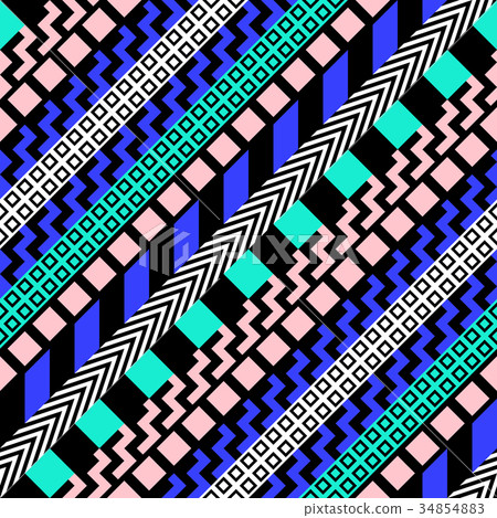 Retro color seamless pattern. Fancy abstract-插圖素材 [34854883] - PIXTA圖庫