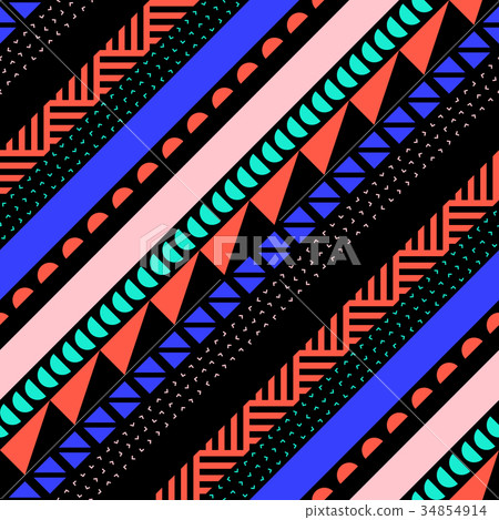 Retro color seamless pattern. Fancy abstract - Stock Illustration ...