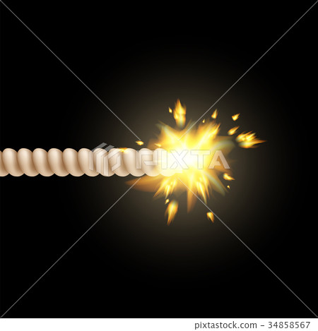 burning fuse isolated on a black background - Stock Illustration ...