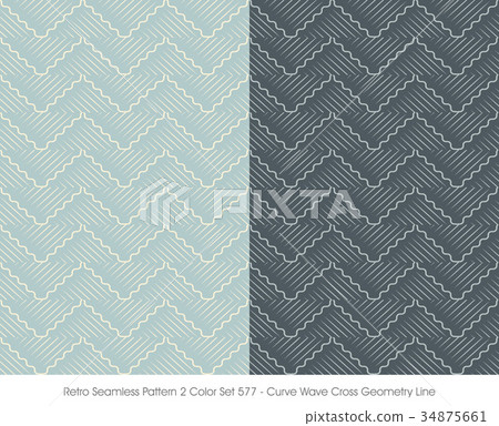 Retro Seamless background image two color set-插圖素材 [34875661] - PIXTA圖庫