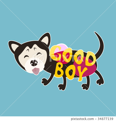 Good Boy Sticker Social Media Network Message - Stock Illustration ...