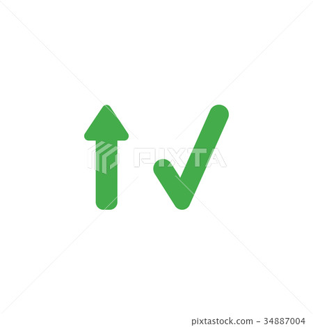 Vector concept of arrow up and check mark - Stock Illustration ...