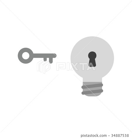 Vector concept of light bulb with keyhole and key - Stock Illustration ...