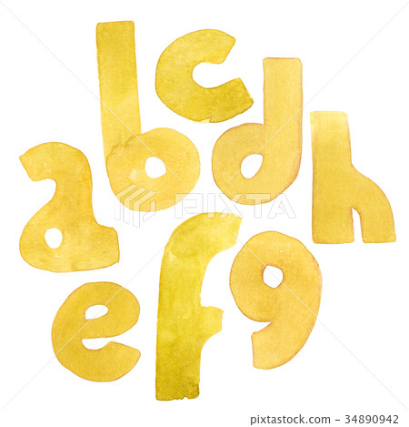 Large grainy watercolor bright letters. - Stock Illustration [34890942 ...