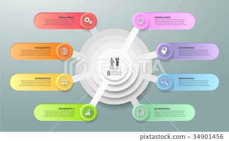 Design infographic template 8 options. - Stock Illustration [34901456 ...