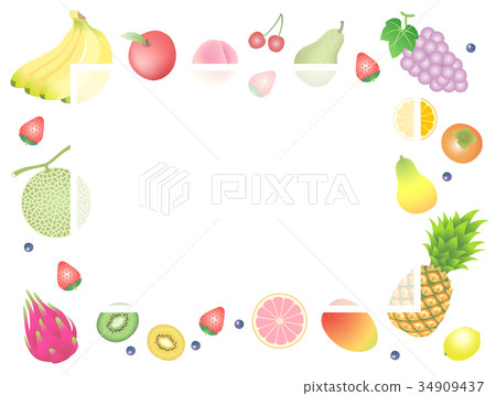 Fruit fruit frame - Stock Illustration [34909437] - PIXTA