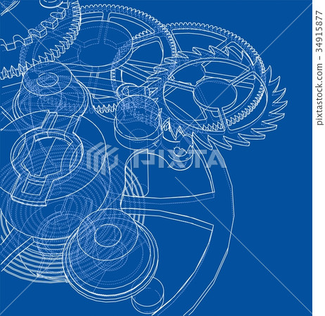 Cogs and Gears of Clock. Vector - Stock Illustration [34915877] - PIXTA