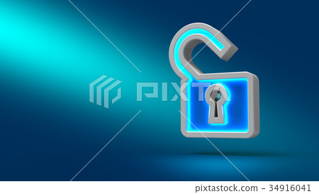 Lock on blue background. - Stock Illustration [34916041] - PIXTA