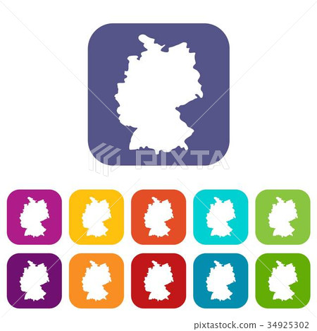 Map of Germany icons set - Stock Illustration [34925302] - PIXTA
