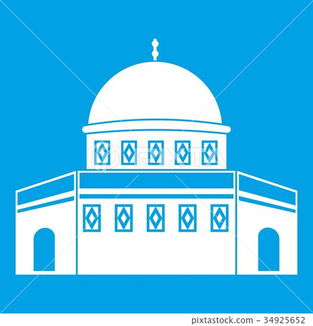 Dome of the Rock on the Temple Mount icon white - Stock Illustration ...
