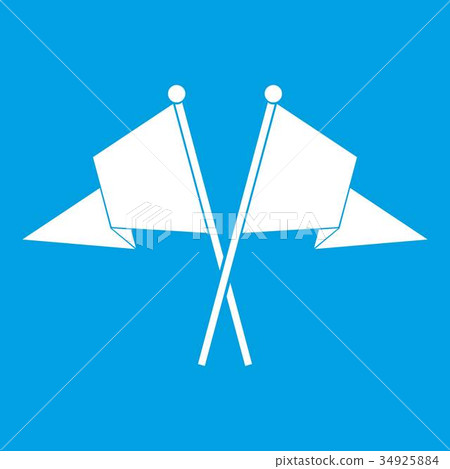 Two flags icon white - Stock Illustration [34925884] - PIXTA