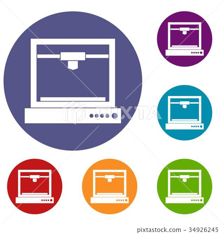 3d printer model icons set - Stock Illustration [34926245] - PIXTA