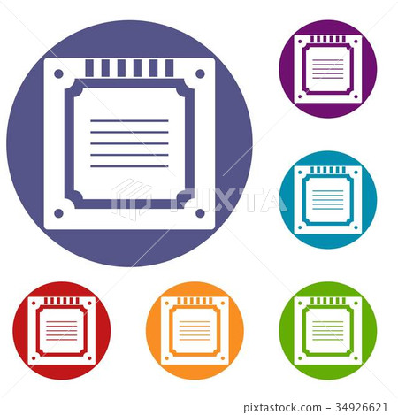 Modern multicore CPU icons set - Stock Illustration [34926621] - PIXTA