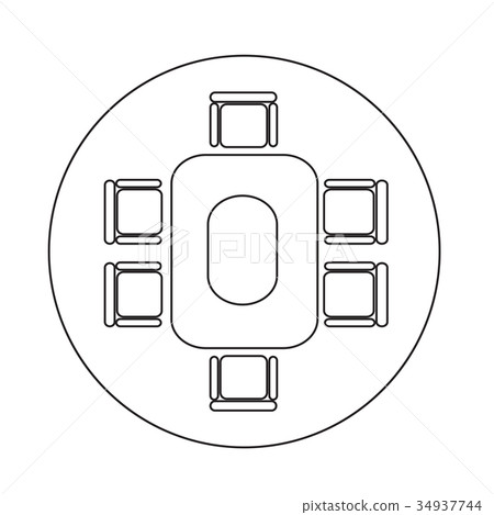 Conferance Business table Icon - Stock Illustration [34937744] - PIXTA