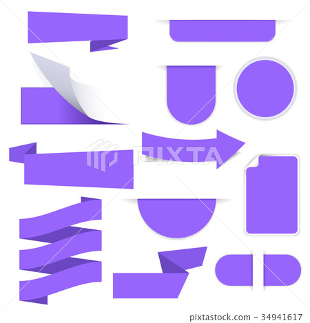 Violet sticker labels. Collection of matted - Stock Illustration ...