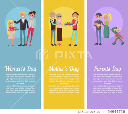Poster Devoted to Woman s, Mother s, Parents Days - Stock Illustration ...