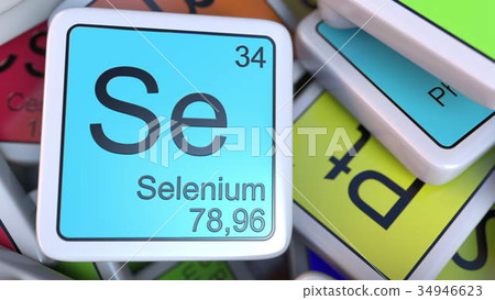 Selenium Se block on the pile of periodic table of - Stock Illustration ...