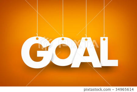 Goal - word hanging on orange background - Stock Illustration [34965614 ...