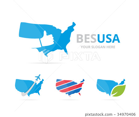 Set of usa logo combination. America and best - Stock Illustration ...