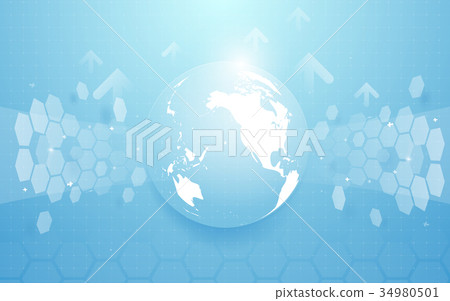 Globe map and Abstract technology digital hi tech - Stock Illustration ...