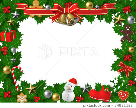 Fun Christmas Frame 3D Illustration - Stock Illustration [34981182] - PIXTA