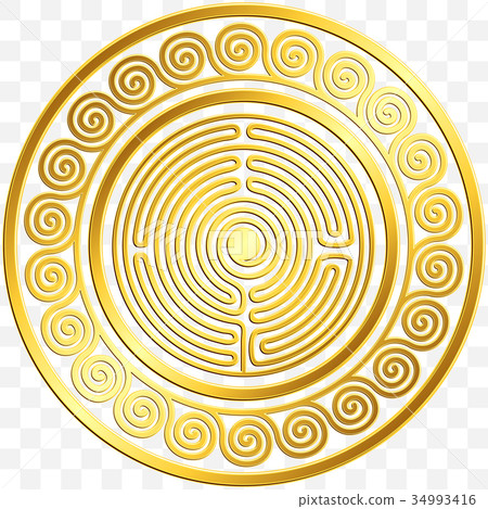 Traditional vintage gold Greek ornament, Meander - Stock Illustration ...