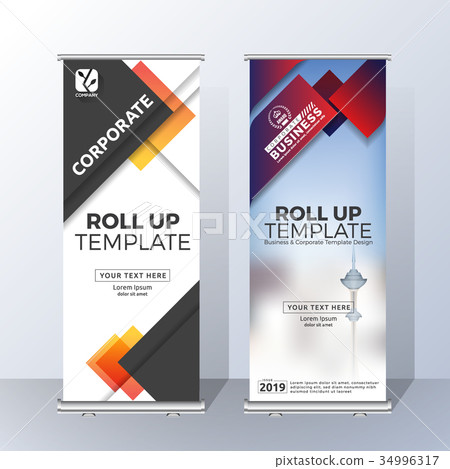 Vertical Roll Up Banner Template Design - Stock Illustration [34996317 ...