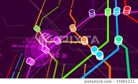 Dazzling Metro Map Cartoon - Stock Illustration [35001211] - PIXTA