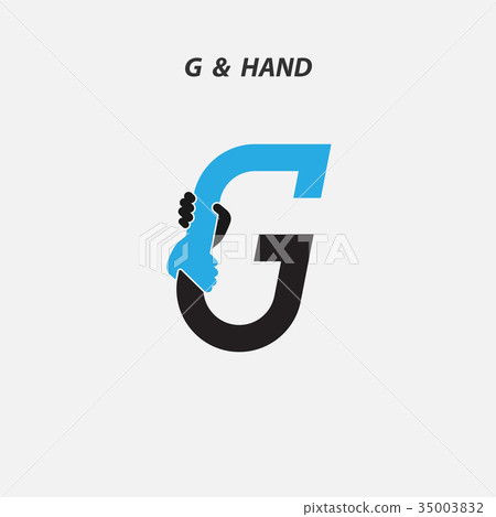 G - Letter abstract icon & hands logo design - Stock Illustration ...
