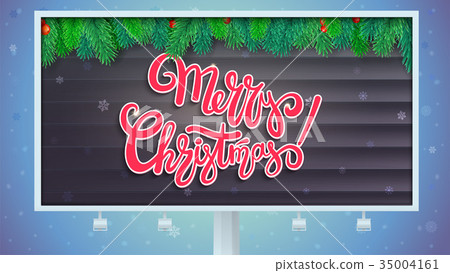 Billboard with Merry Christmas greetings - Stock Illustration [35004161 ...