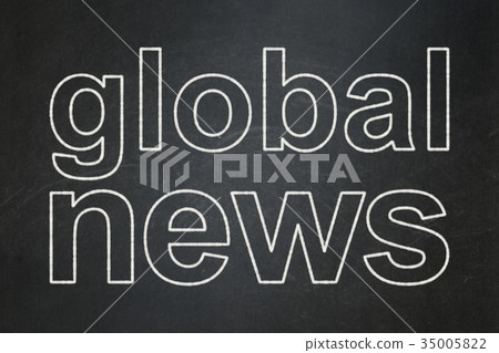 News concept: Global News on chalkboard background - Stock Illustration ...
