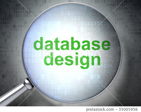 Database concept: Database Design with optical - Stock Illustration ...