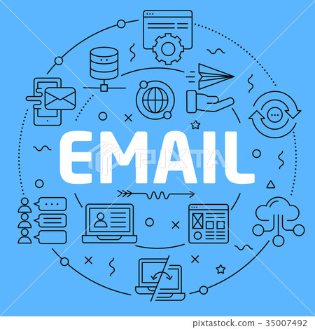 Email Blue Lines Illustration for prsentation - Stock Illustration ...