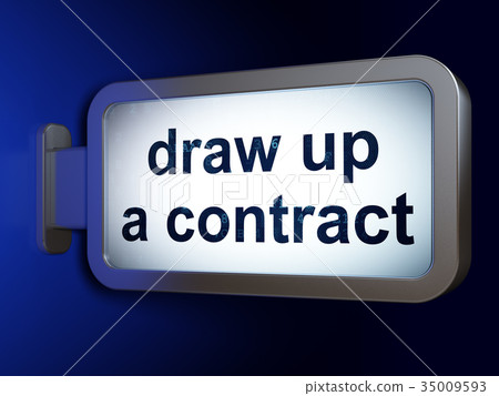 Law concept: Draw up A contract on billboard - Stock Illustration ...