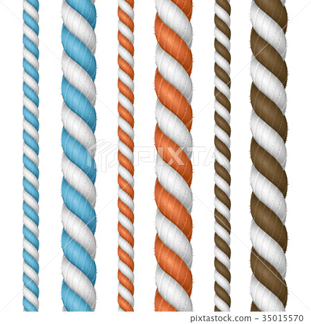 Realistic 3d Detailed Thickness Rope Line Set - Stock Illustration ...