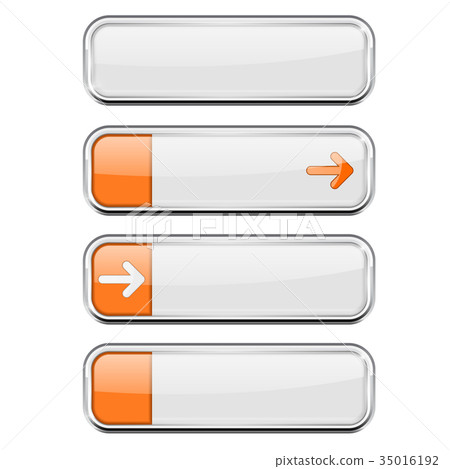 White buttons with orange tags. Menu interface-插圖素材 [35016192] - PIXTA圖庫
