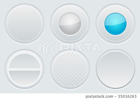 Set of round gray web buttons - Stock Illustration [35016263] - PIXTA
