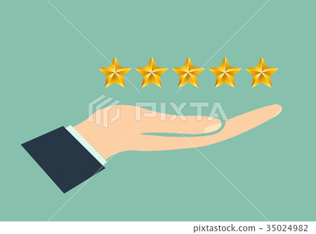 Hand giving rating five stars - Stock Illustration [35024982] - PIXTA