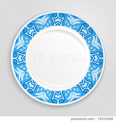 Decorative plate, top view. - Stock Illustration [35043080] - PIXTA
