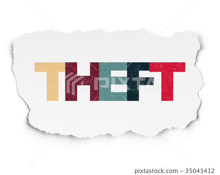 Safety concept: Theft on Torn Paper background - Stock Illustration ...