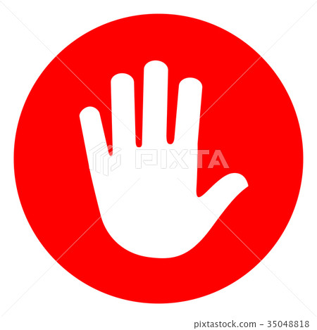 hand red circle icon - Stock Illustration [35048818] - PIXTA