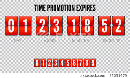 Time is limited, analog flip clock timer. Red - Stock Illustration ...