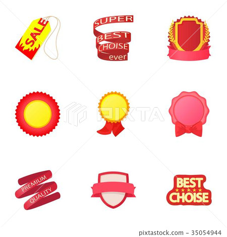 Label icons set, cartoon style - Stock Illustration [35054944] - PIXTA