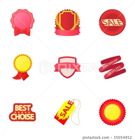 Badge icons set, cartoon style - Stock Illustration [35054952] - PIXTA